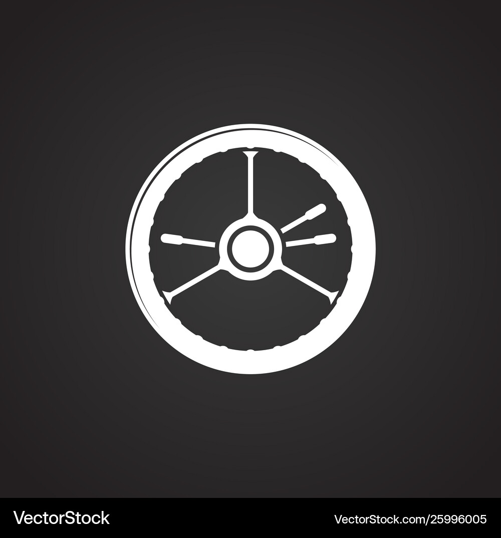 Steering wheel icon on background for graphic Vector Image