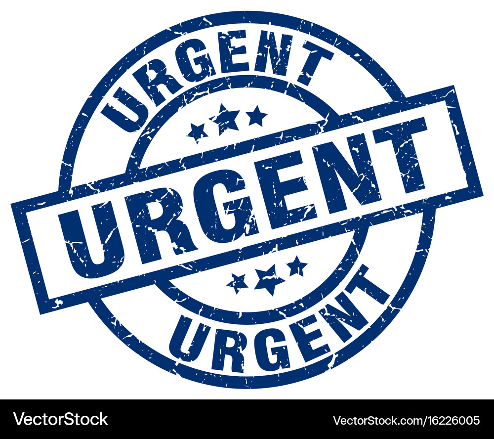 Urgent blue round grunge stamp Royalty Free Vector Image