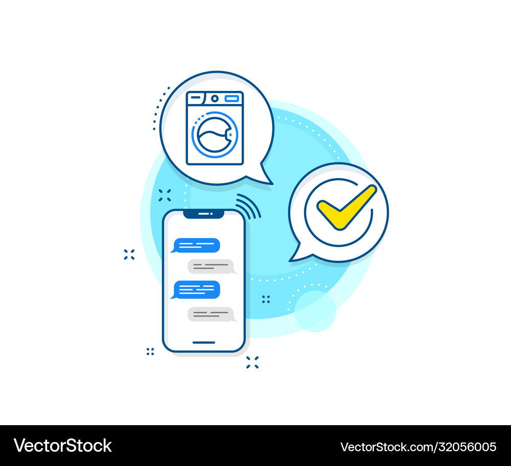 Washing machine line icon laundry service sign Vector Image