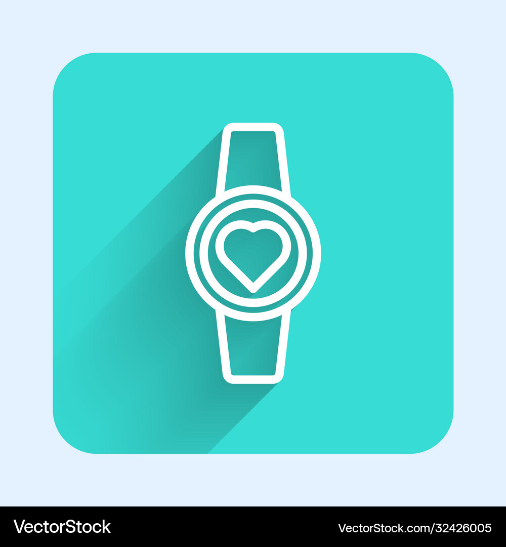 White line smartwatch icon isolated with long Vector Image