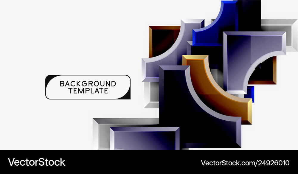 3d futuristic shapes abstract background Vector Image