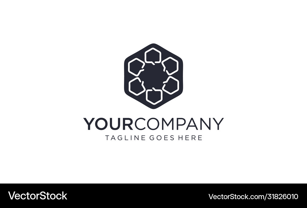 Abstract and simple shape hexagon for business Vector Image