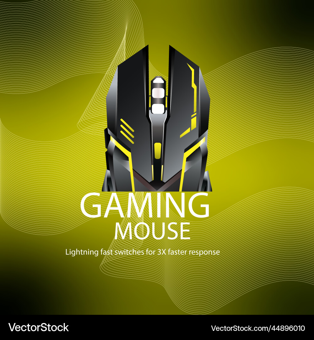 Banner design of gaming mouse Royalty Free Vector Image