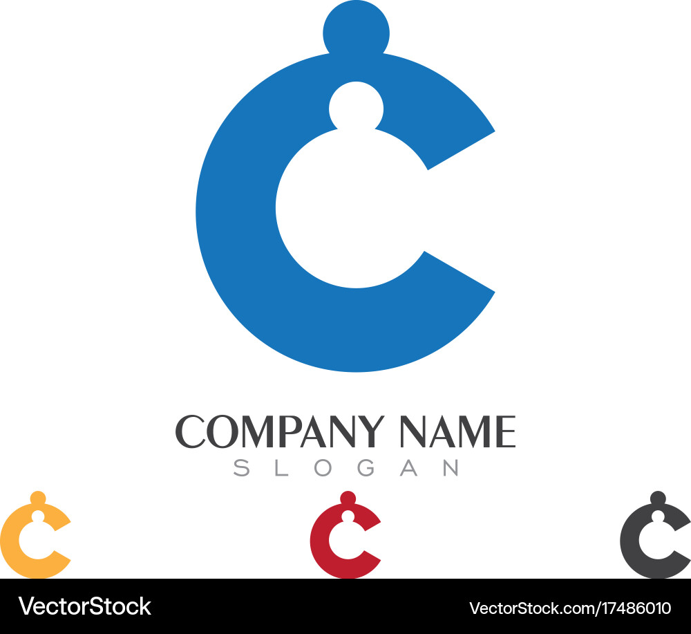 C letter logo business template Royalty Free Vector Image