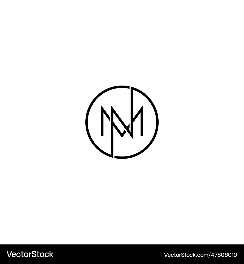 Circular elegant letters nm mn monogram logo Vector Image