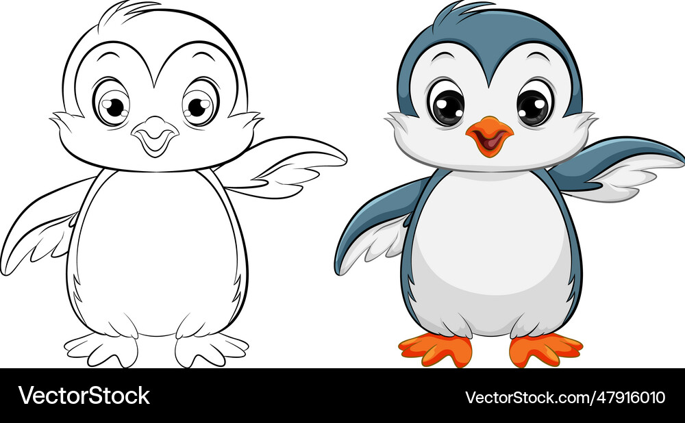 Cute baby penguin Royalty Free Vector Image - VectorStock