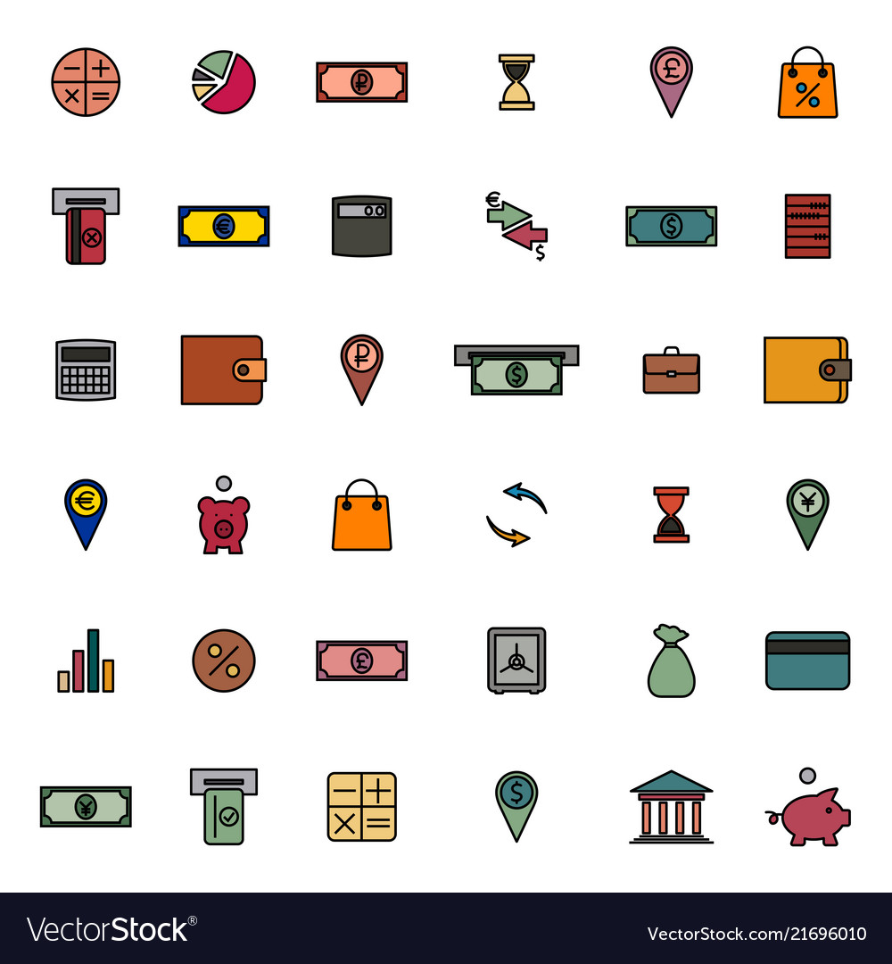 Financial icons Royalty Free Vector Image - VectorStock