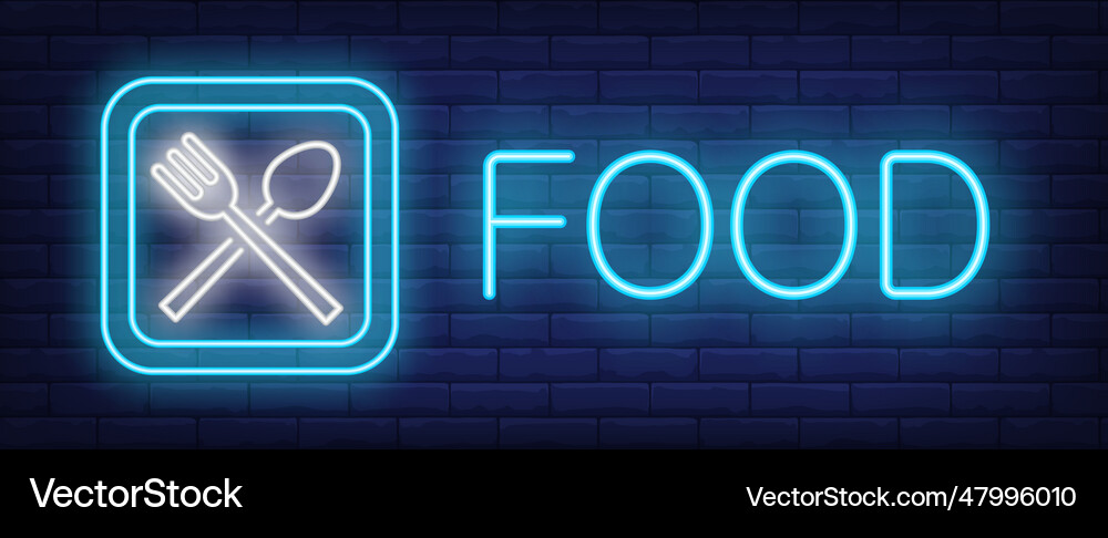 Food neon sign Royalty Free Vector Image - VectorStock