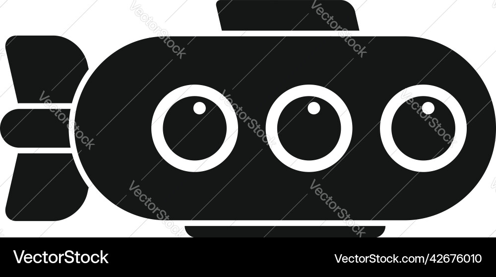 Ocean submarine icon simple sea ship Royalty Free Vector