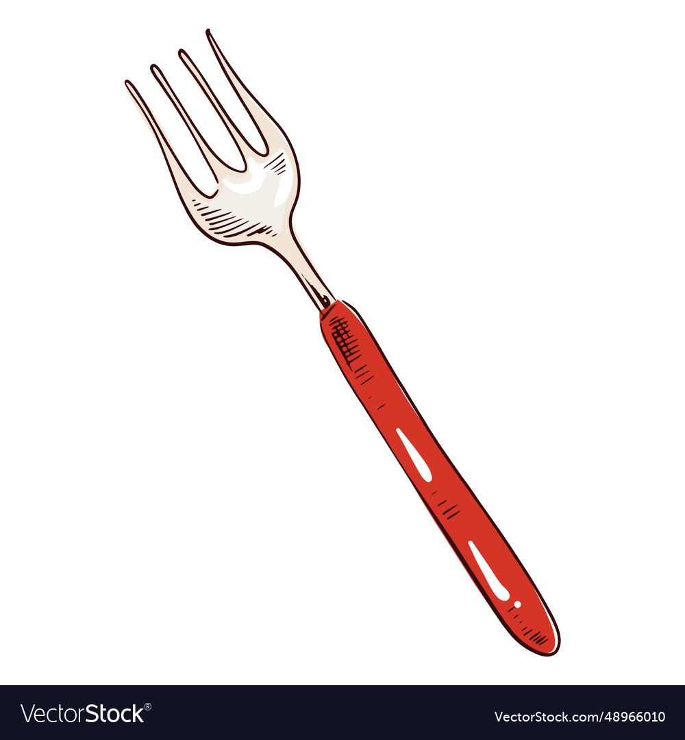 Red fork Royalty Free Vector Image - VectorStock