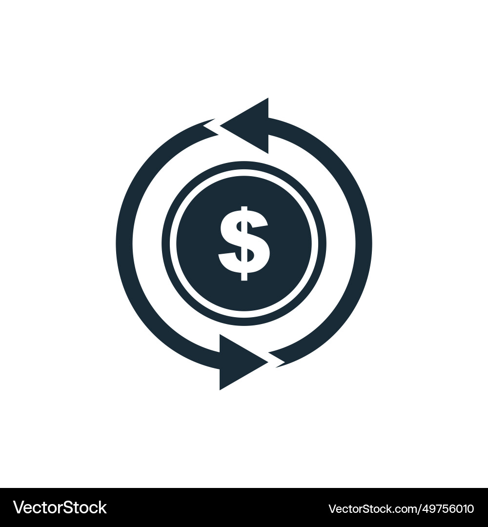 Refund transfer or cash back dollar icon design Vector Image