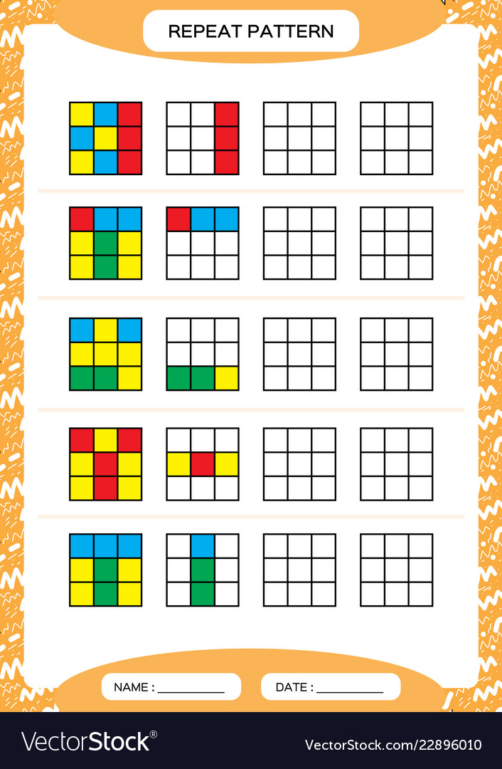 Repeat pattern cube grid with colorfull squares Vector Image