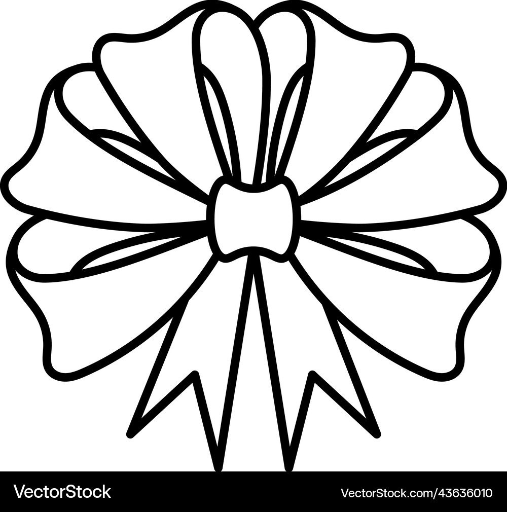 Ribbon bow line art icon design template Vector Image