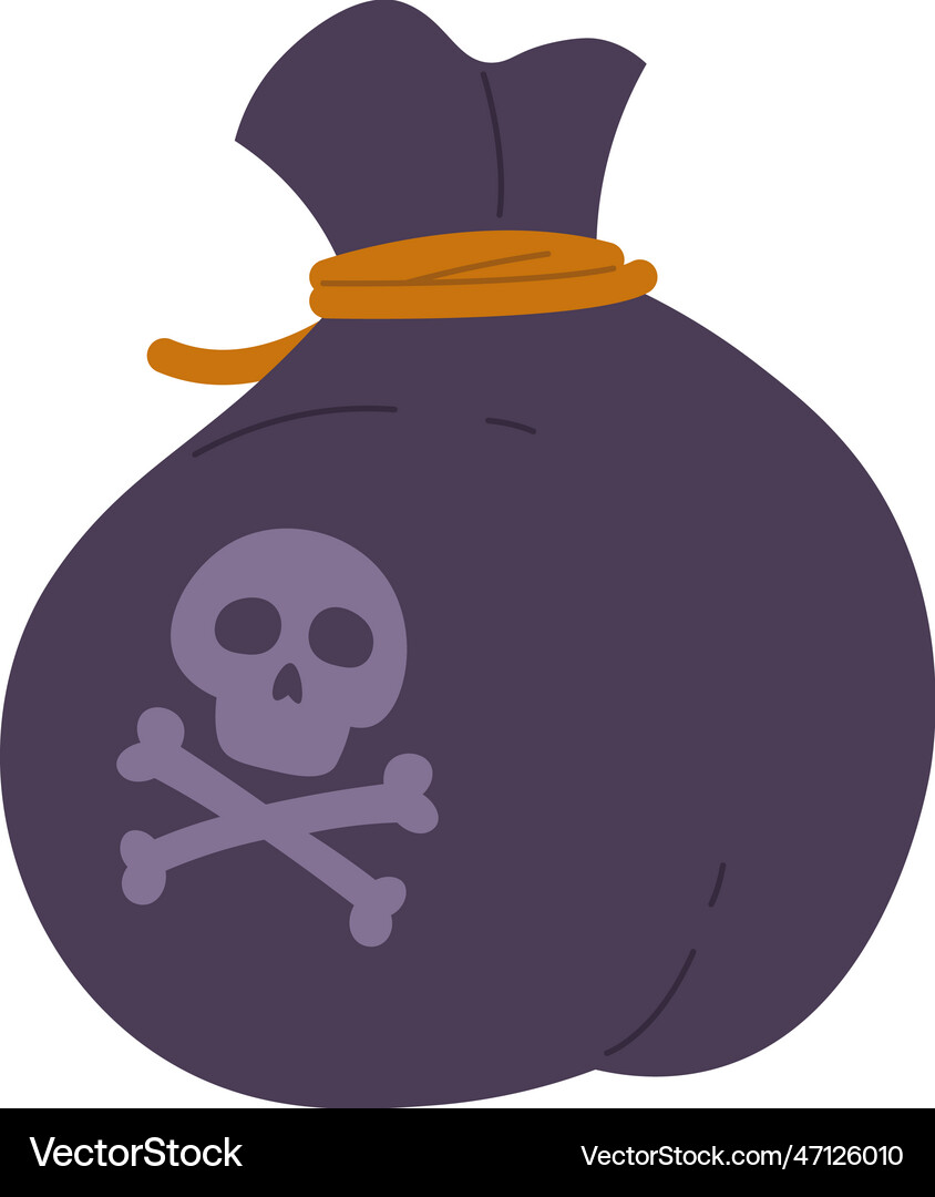 Sack bag with pirate symbol Royalty Free Vector Image