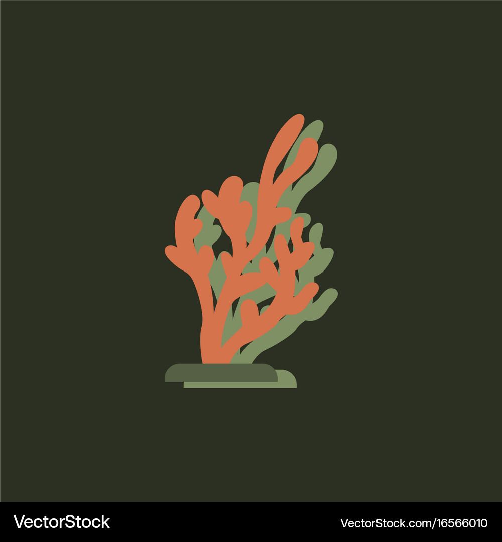 Seaweed icon in sticker style Royalty Free Vector Image