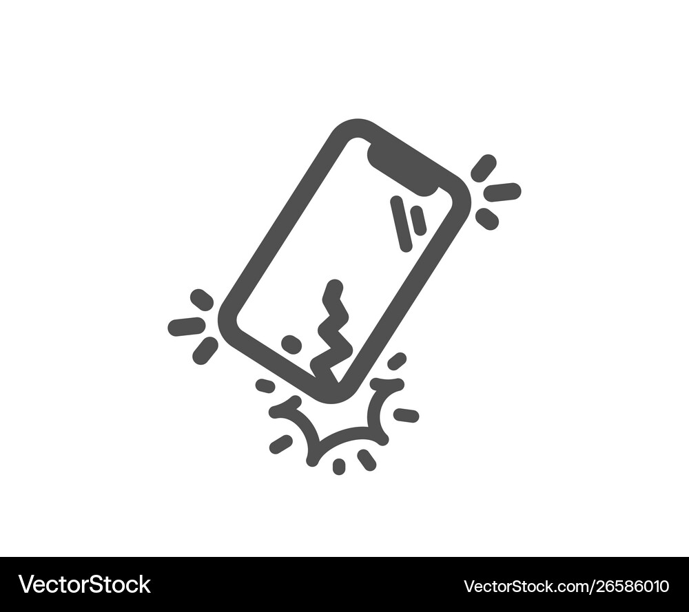 Smartphone broken icon phone crack sign mobile Vector Image