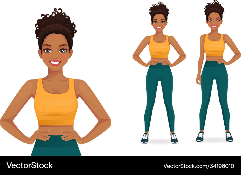Sport woman set Royalty Free Vector Image - VectorStock