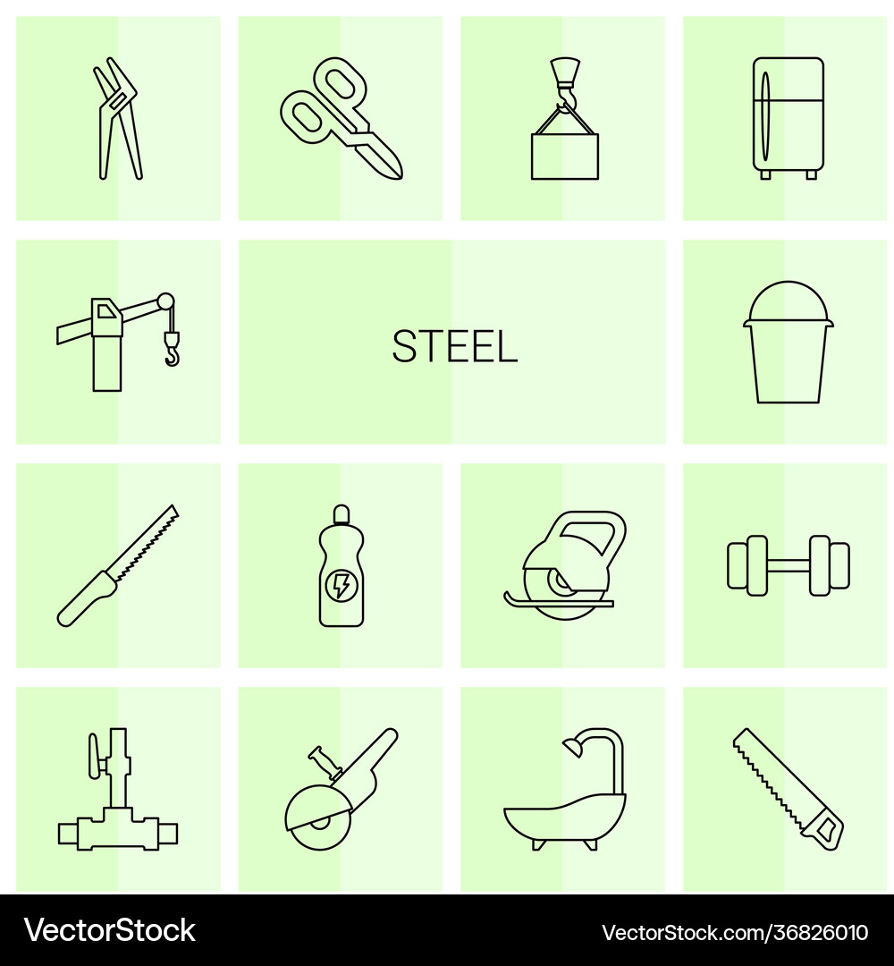 Steel icons Royalty Free Vector Image - VectorStock