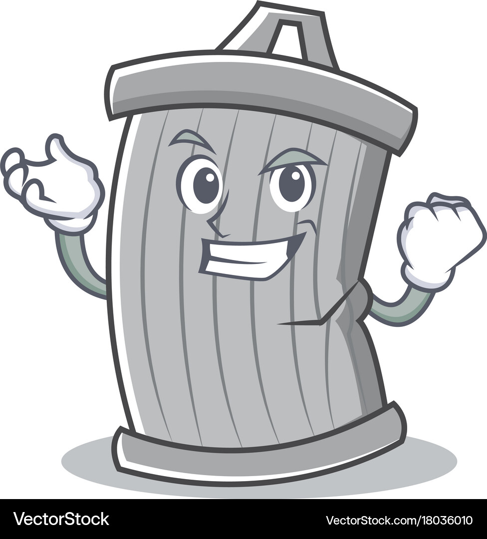 Successful trash character cartoon style Vector Image