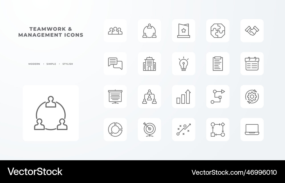 Teamwork and management icons collection Vector Image