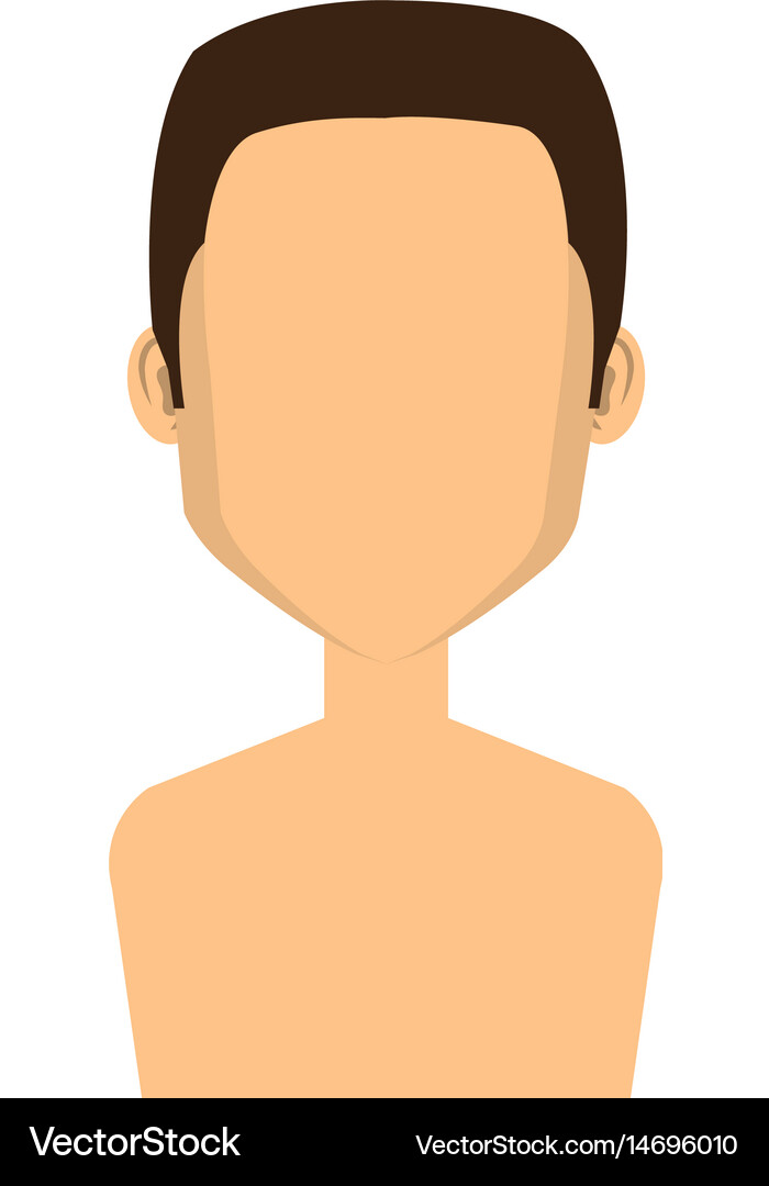Young man shirtless avatar character Royalty Free Vector