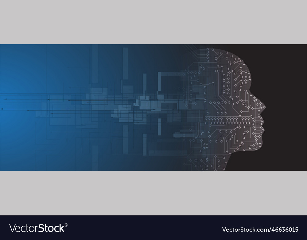 Artificial intelligence technology web background Vector Image