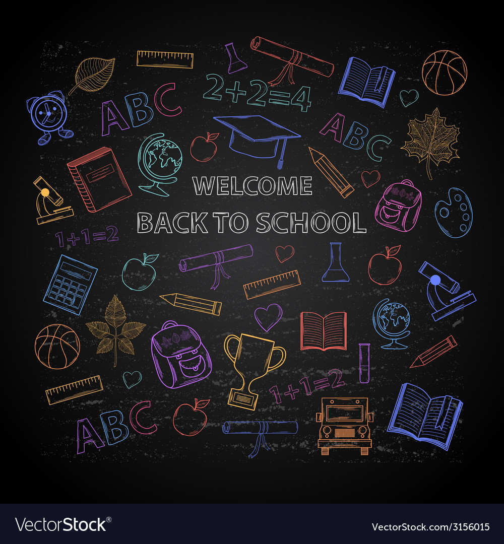 Back to school color set Royalty Free Vector Image