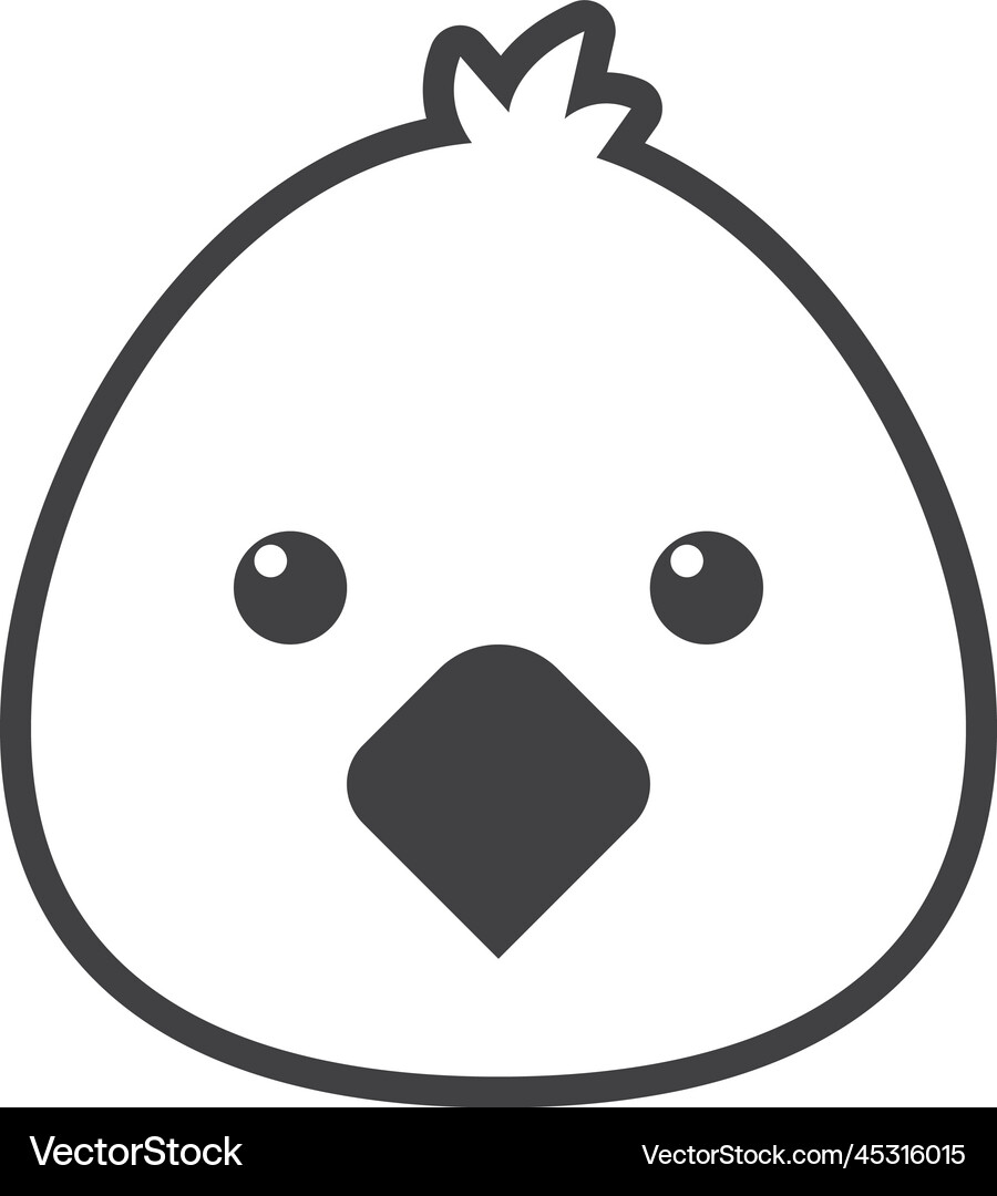 Cute chick in minimal style Royalty Free Vector Image