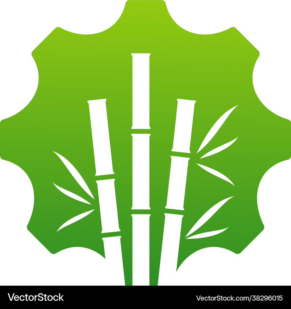 Gear bamboo logo template creative bamboo logo Vector Image
