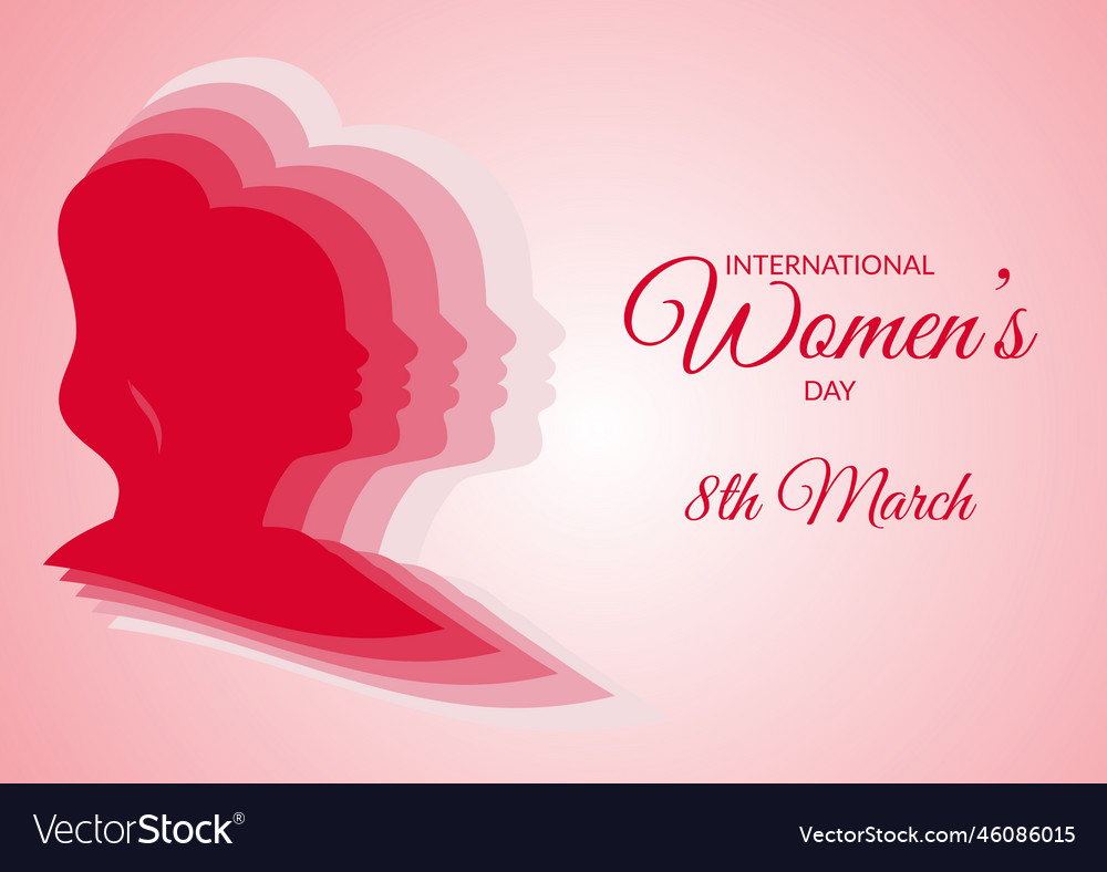 International womens day background with female Vector Image