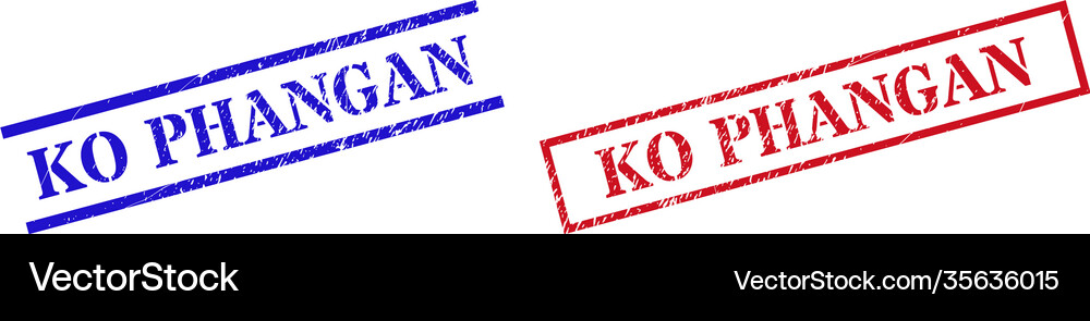 Ko phangan textured rubber stamp seals with Vector Image