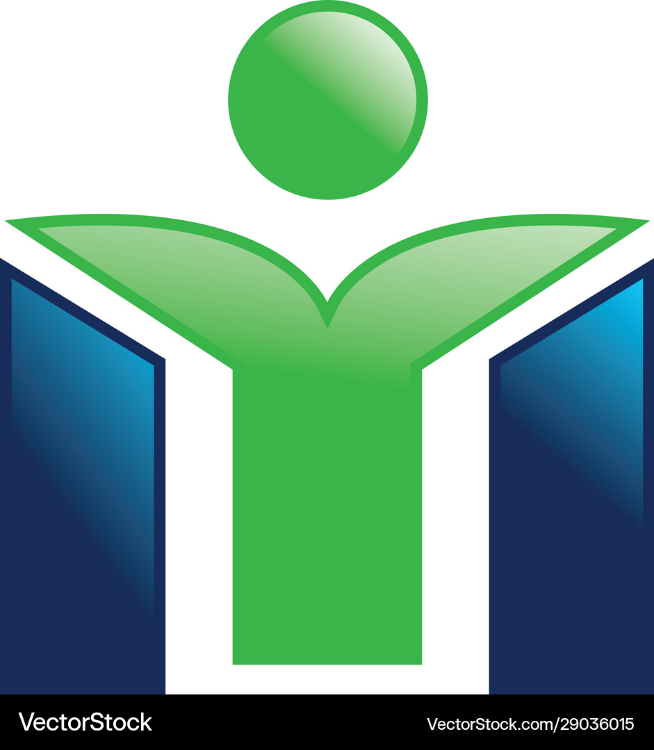 Letter m with man logo design Royalty Free Vector Image