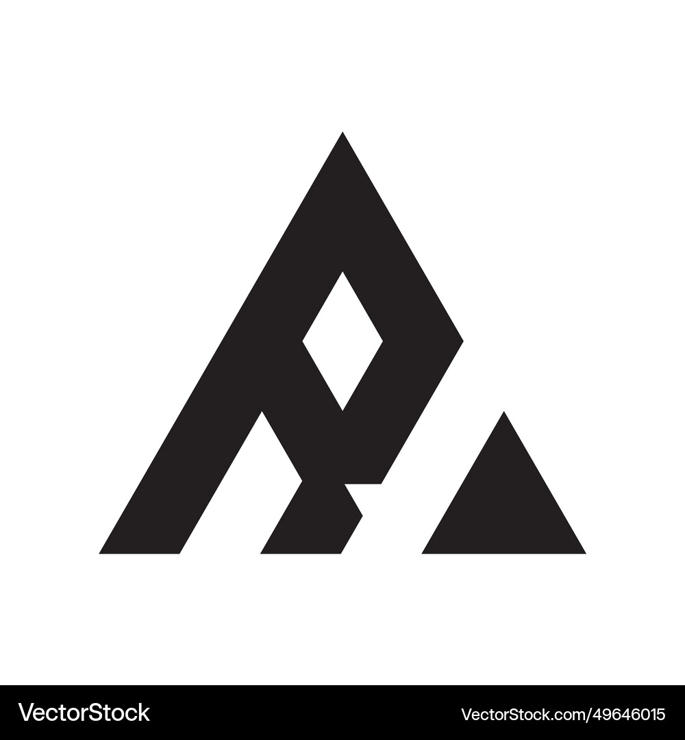 Letter r with triangle logo design concept Vector Image