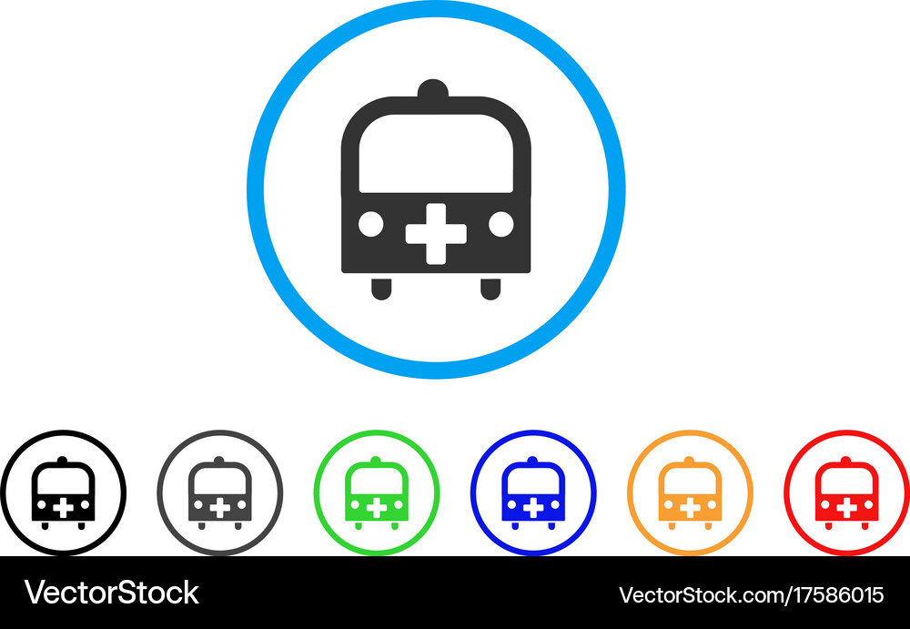 Medical bus rounded icon Royalty Free Vector Image