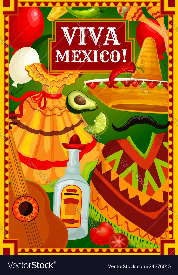 Mexican holiday cinco de mayo fiesta celebration Vector Image