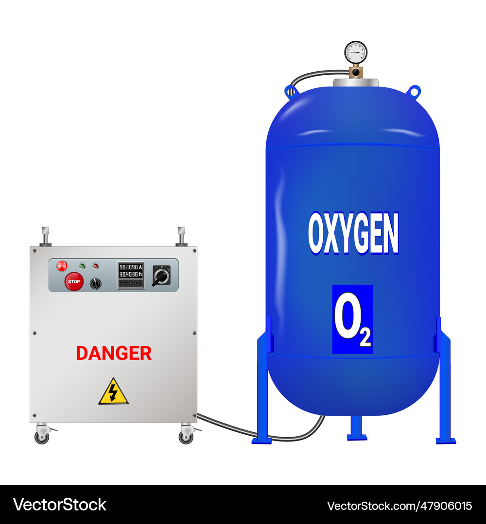 Oxygen production station with receivers Vector Image