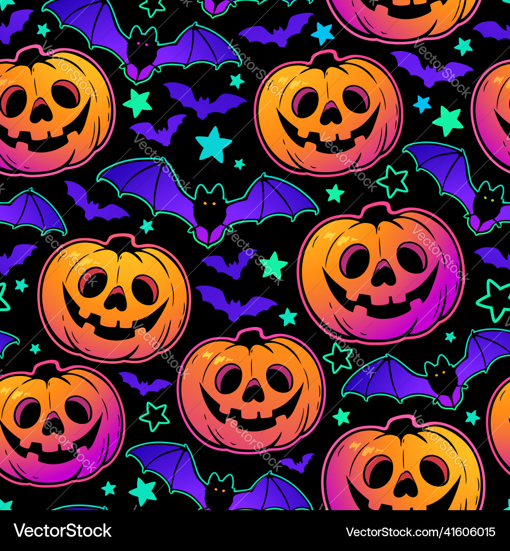 Seamless pattern of bright multicolored halloween Vector Image