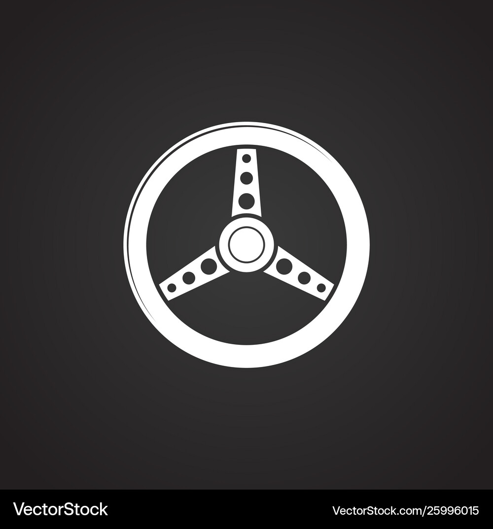 Steering wheel icon on background for graphic Vector Image