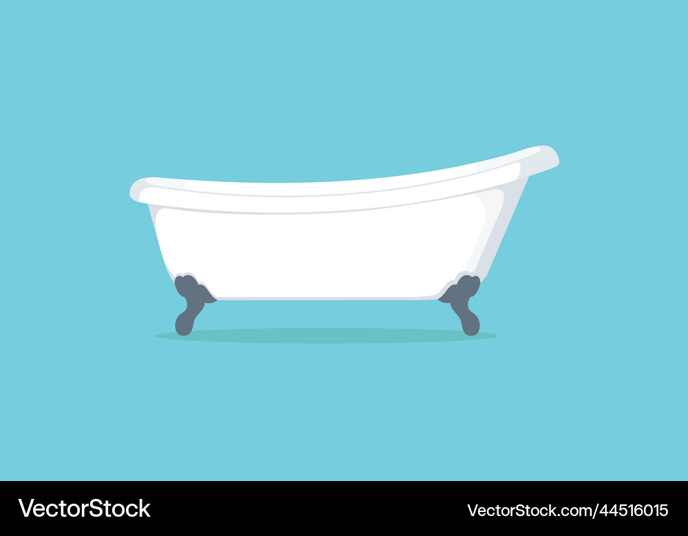 White bathtub design in flat style Royalty Free Vector Image