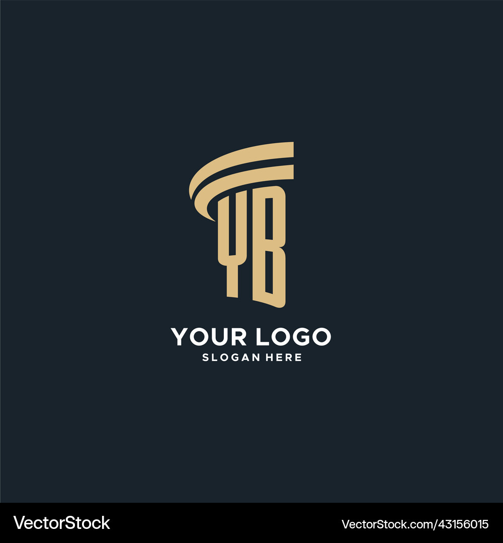 Yb monogram with pillar icon design luxury Vector Image