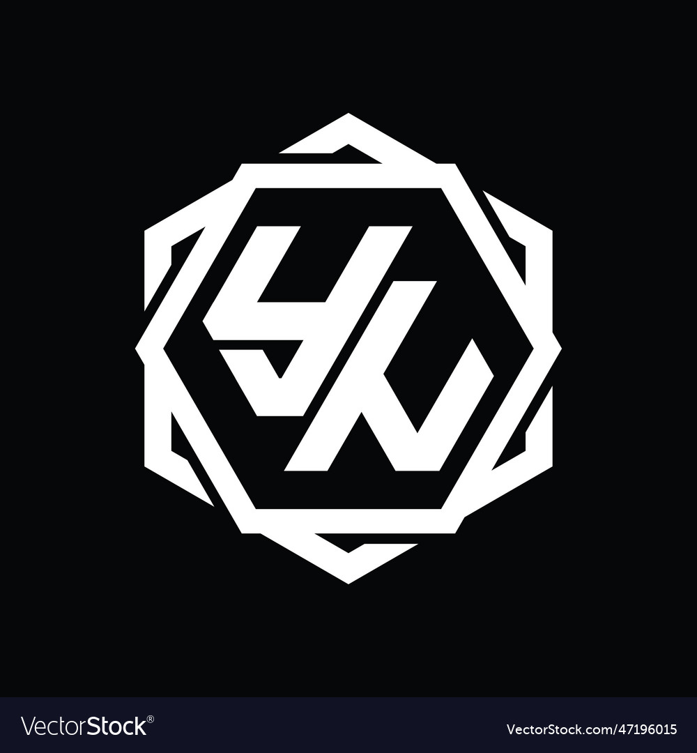 Yn logo monogram hexagon shape with geometric Vector Image Yn logo monogram hexagon shape with geometric Vector Image