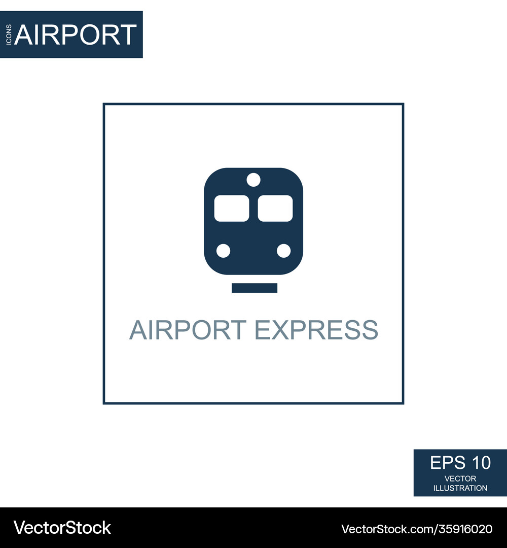 Abstract icon express train on airport theme Vector Image
