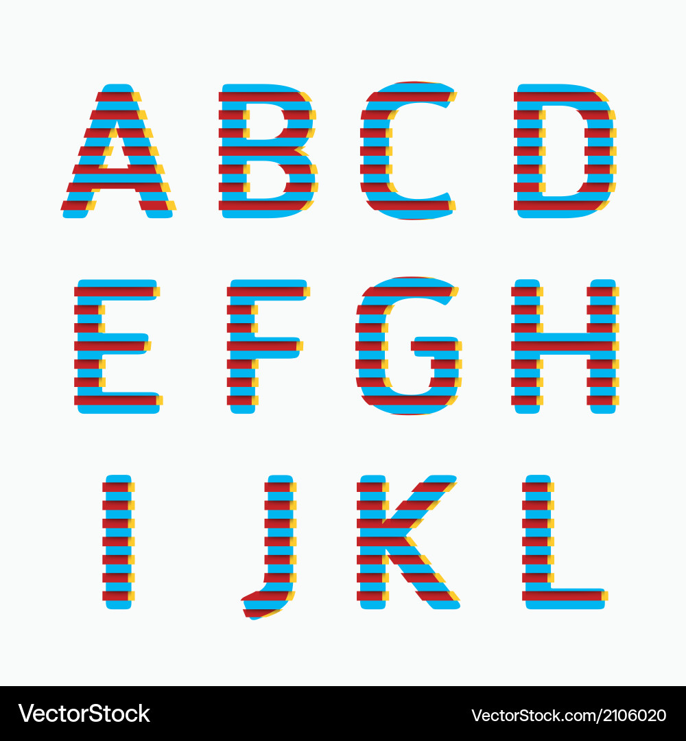 Alphabet modern paper line colour concept Vector Image