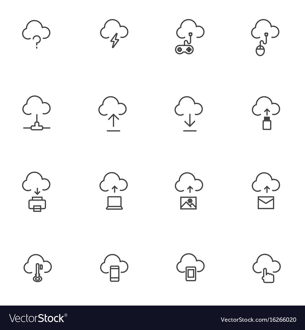 Big data icons set cloud computing Royalty Free Vector Image