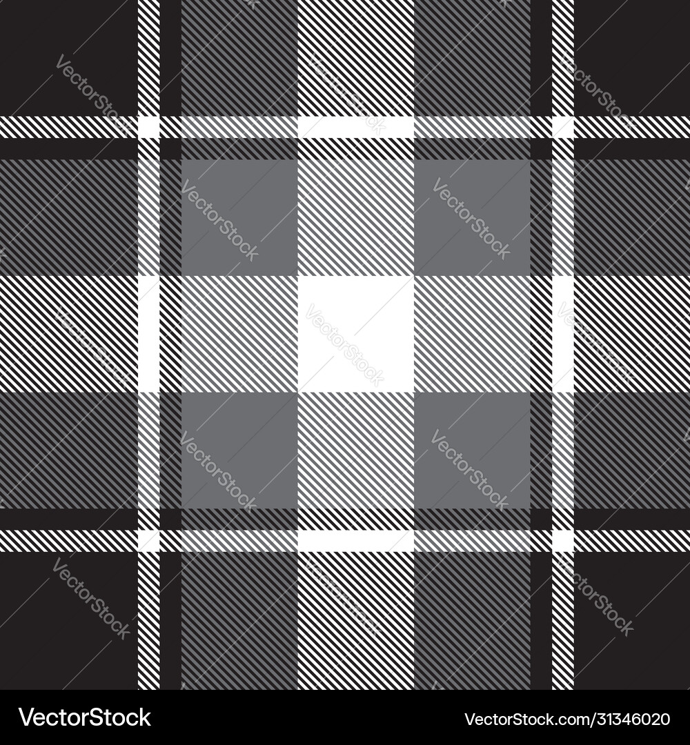 Black and white plaid tartan seamless pattern Vector Image