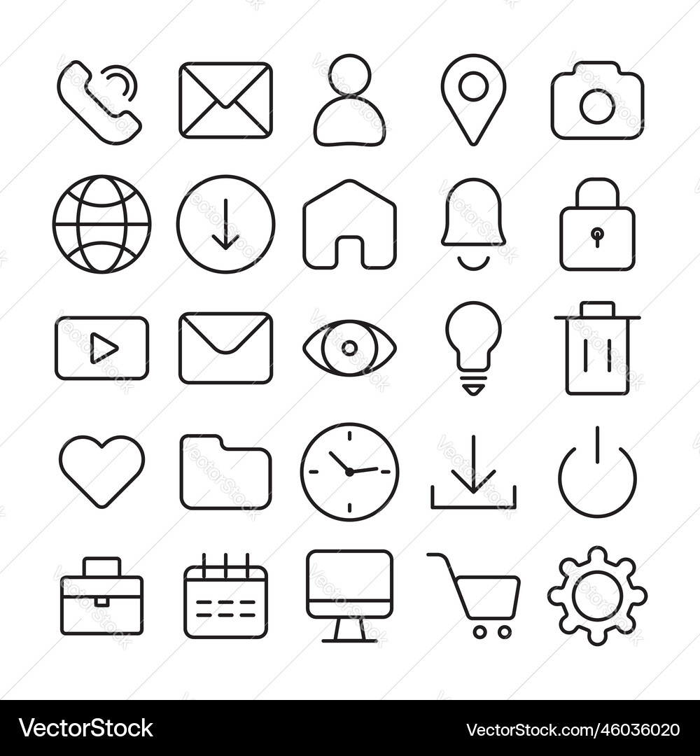 Business set icon pack with phone call message Vector Image