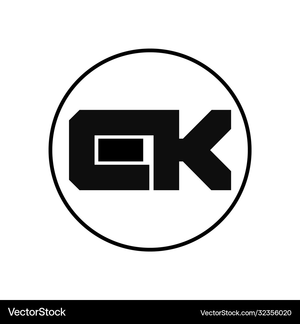 Ek letter logo design with simple style Royalty Free Vector