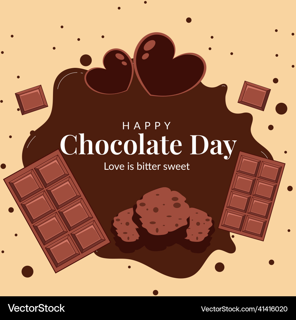 Happy chocolate day banner design Royalty Free Vector Image