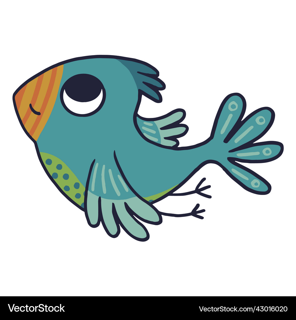 Happy exotic bird cartoon Royalty Free Vector Image