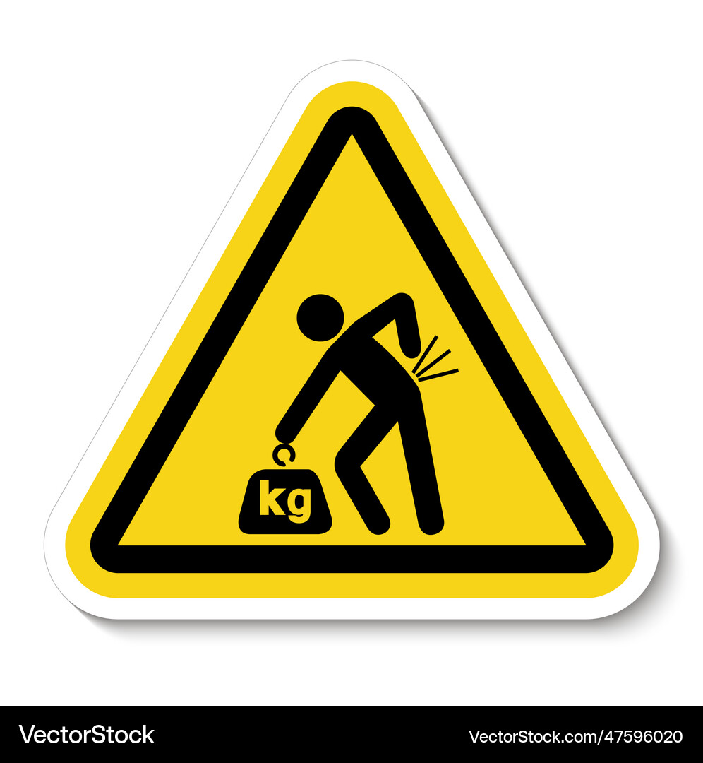 Lifting hazard symbol sign isolate on white Vector Image